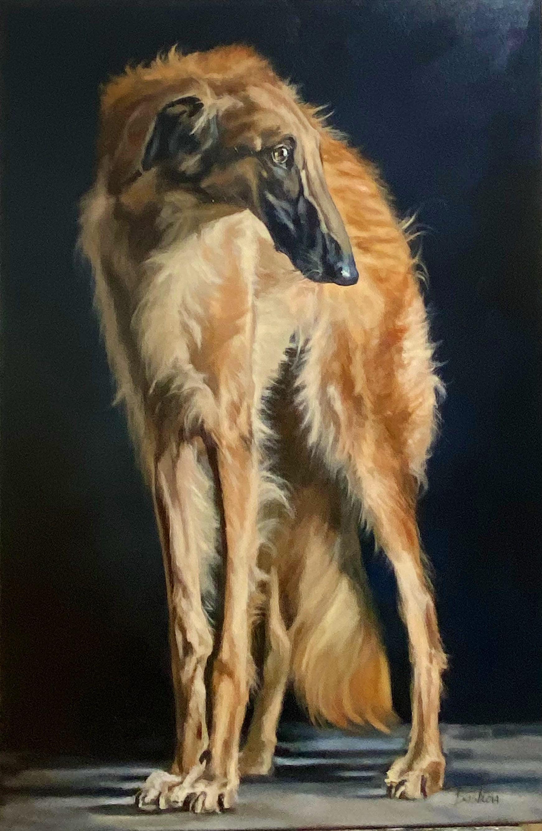 Oil Painting Dog Portrait Borzoi Art Gift Wall Art Decor Oil Painting Dog Portrait Borzoi Art Gift Wall Art Decor