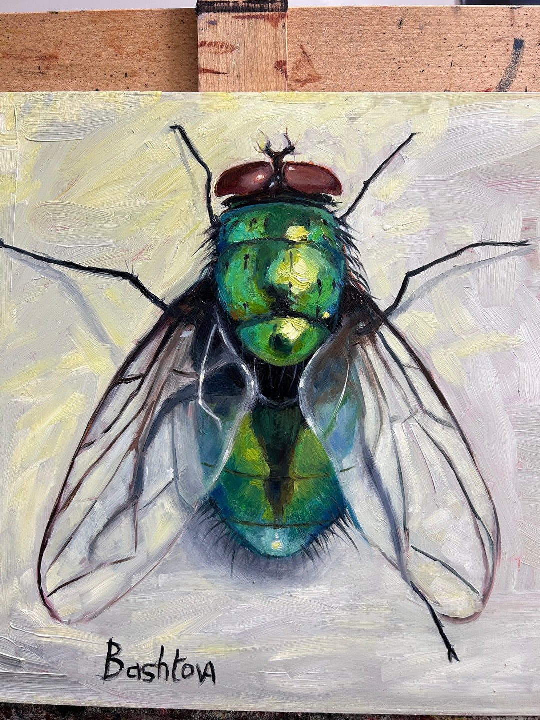 Green Fly Oil Painting, Dark Academia Entomology Artwork, Gothic Study ...