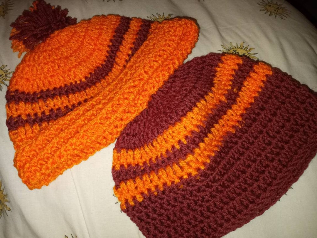 Children's Virginia Tech Color Hand-crocheted Hat Set - Etsy