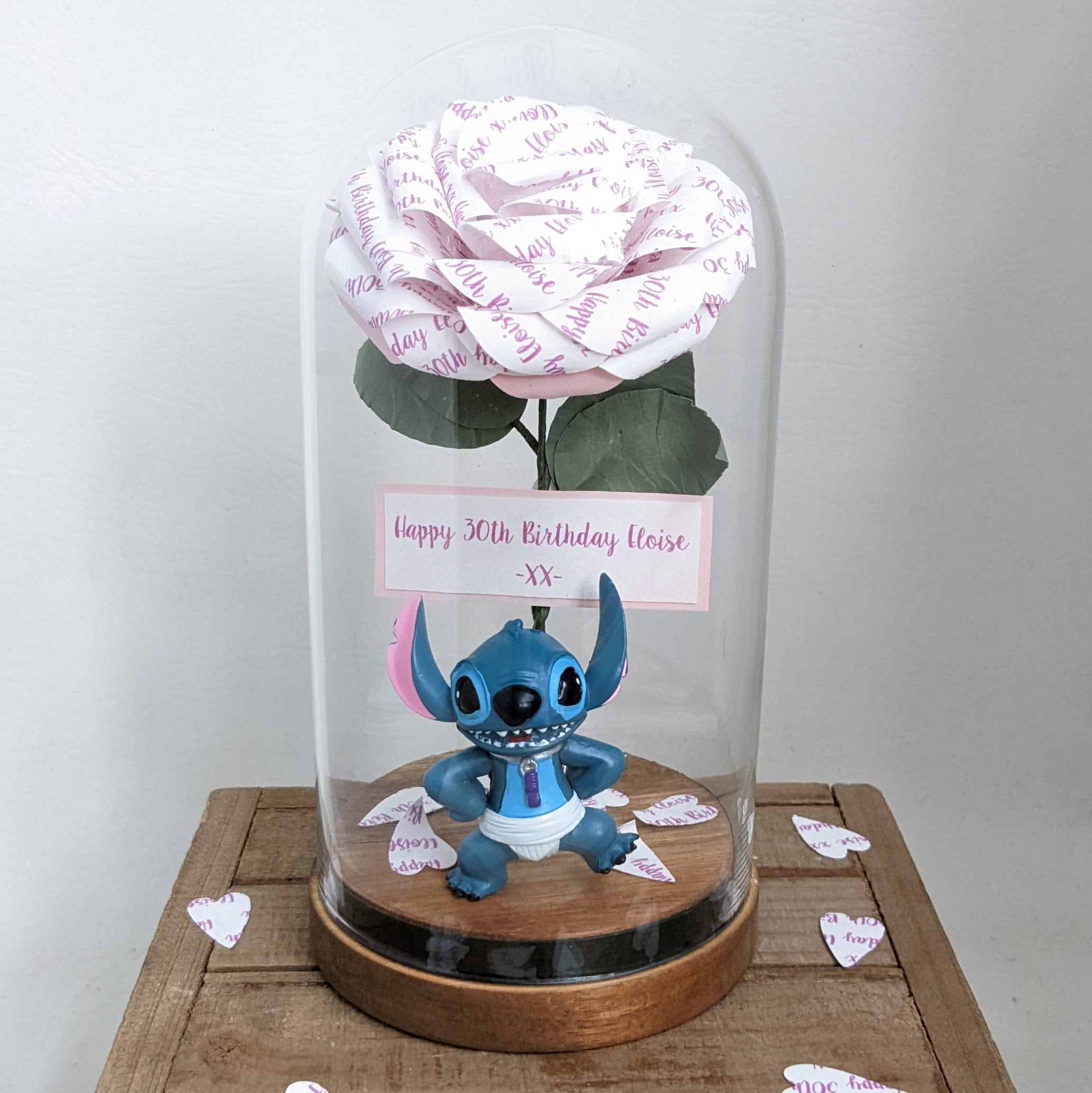 Personalised Lilo & Stitch Stitch Rose in a Dome - Etsy UK
