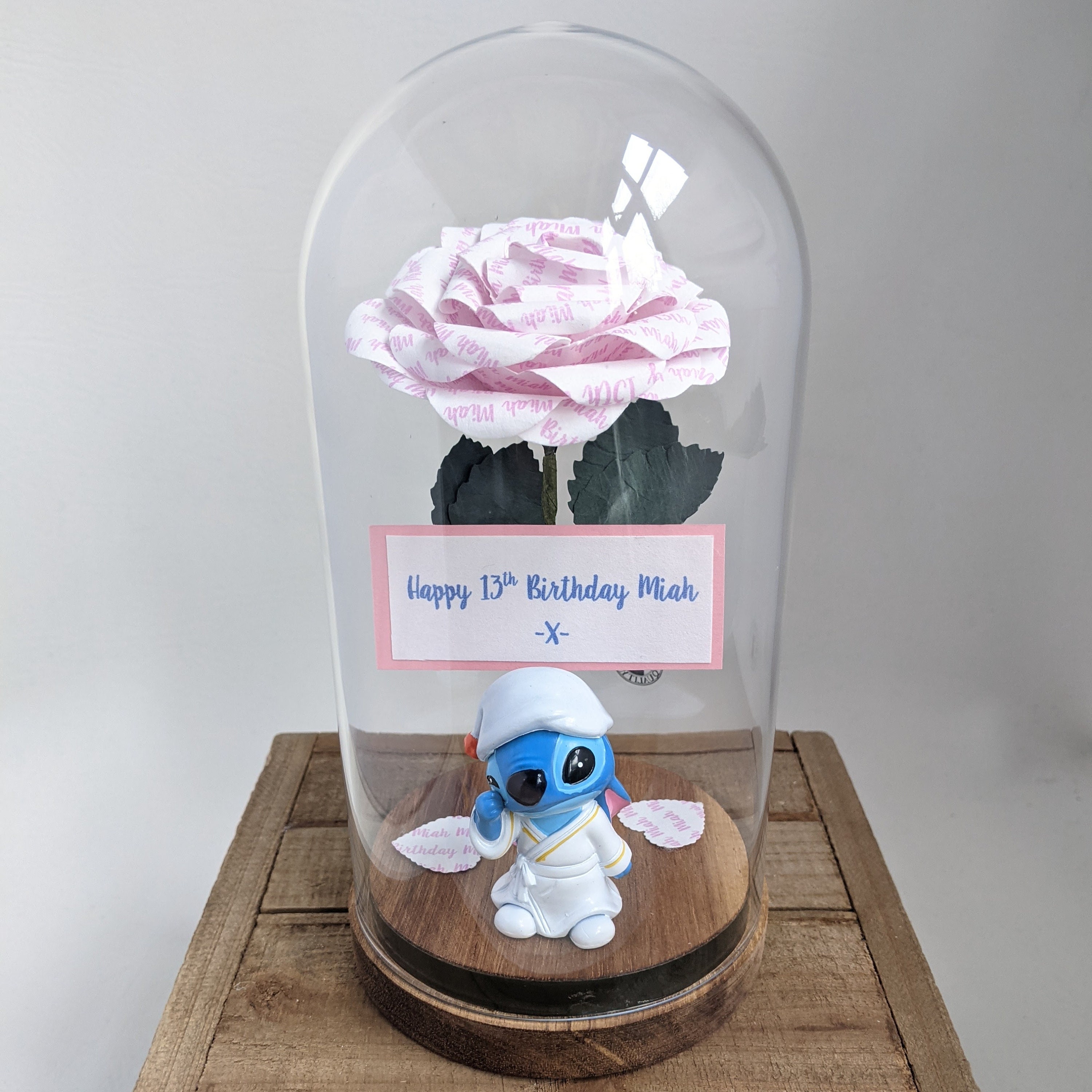 Personalised Lilo & Stitch Stitch Rose in a Dome | Etsy UK