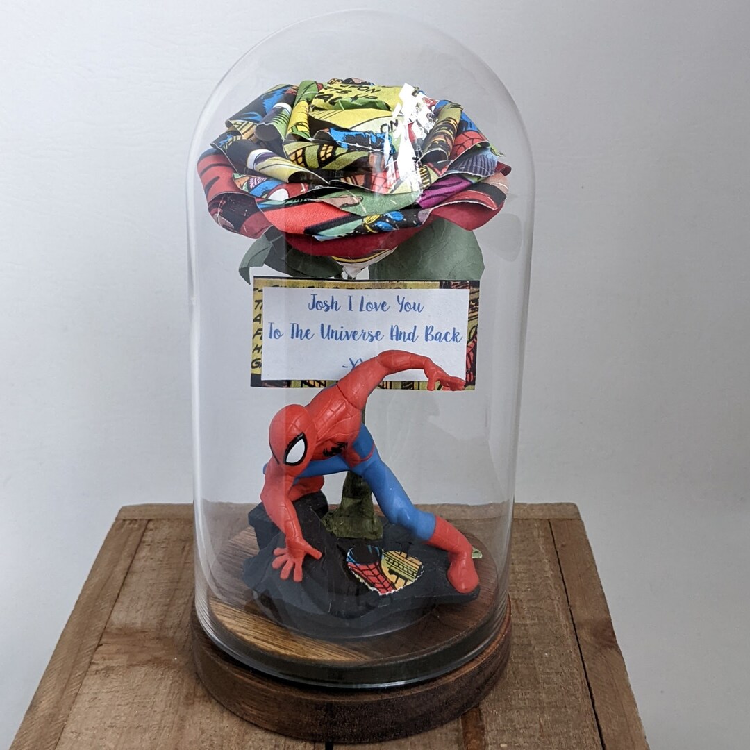 Personalised Marvel Comic Super Hero Rose in a Dome - Etsy