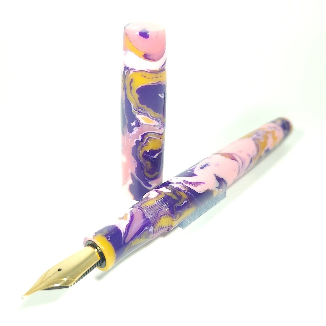 Lotus purple/pink/gold Faraday Model Custom Fountain Pen - Etsy