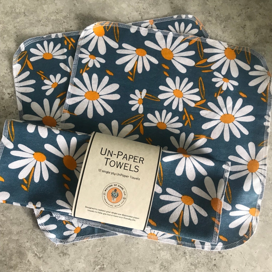 Un-paper Towels, 12 Pack, Pretty in Blue Daisies - Etsy