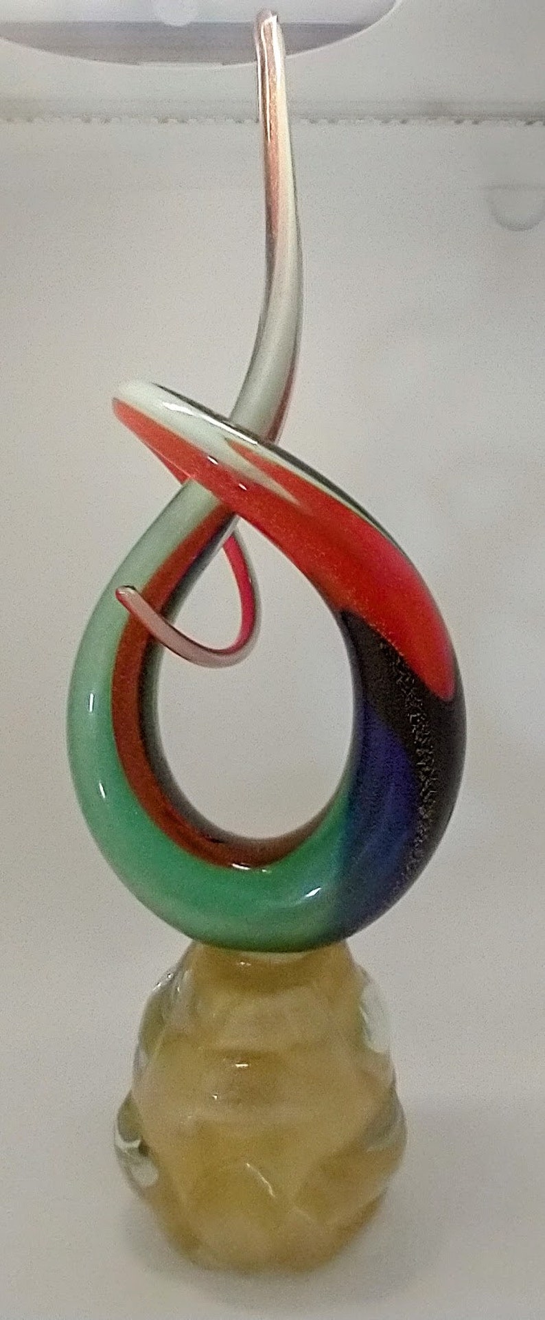 Love Knot Signed Murano Glass Art Signed Rainbow Gold Italian Sculpture ...