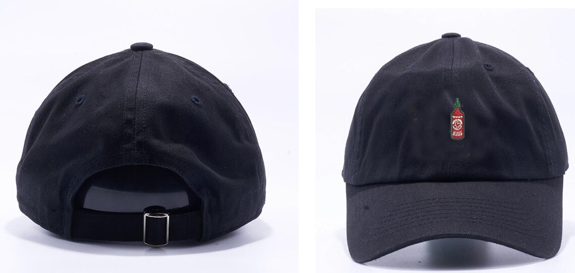 Embroidered Spicy Sriracha Hot Sauce Unstructured Strapback Baseball ...