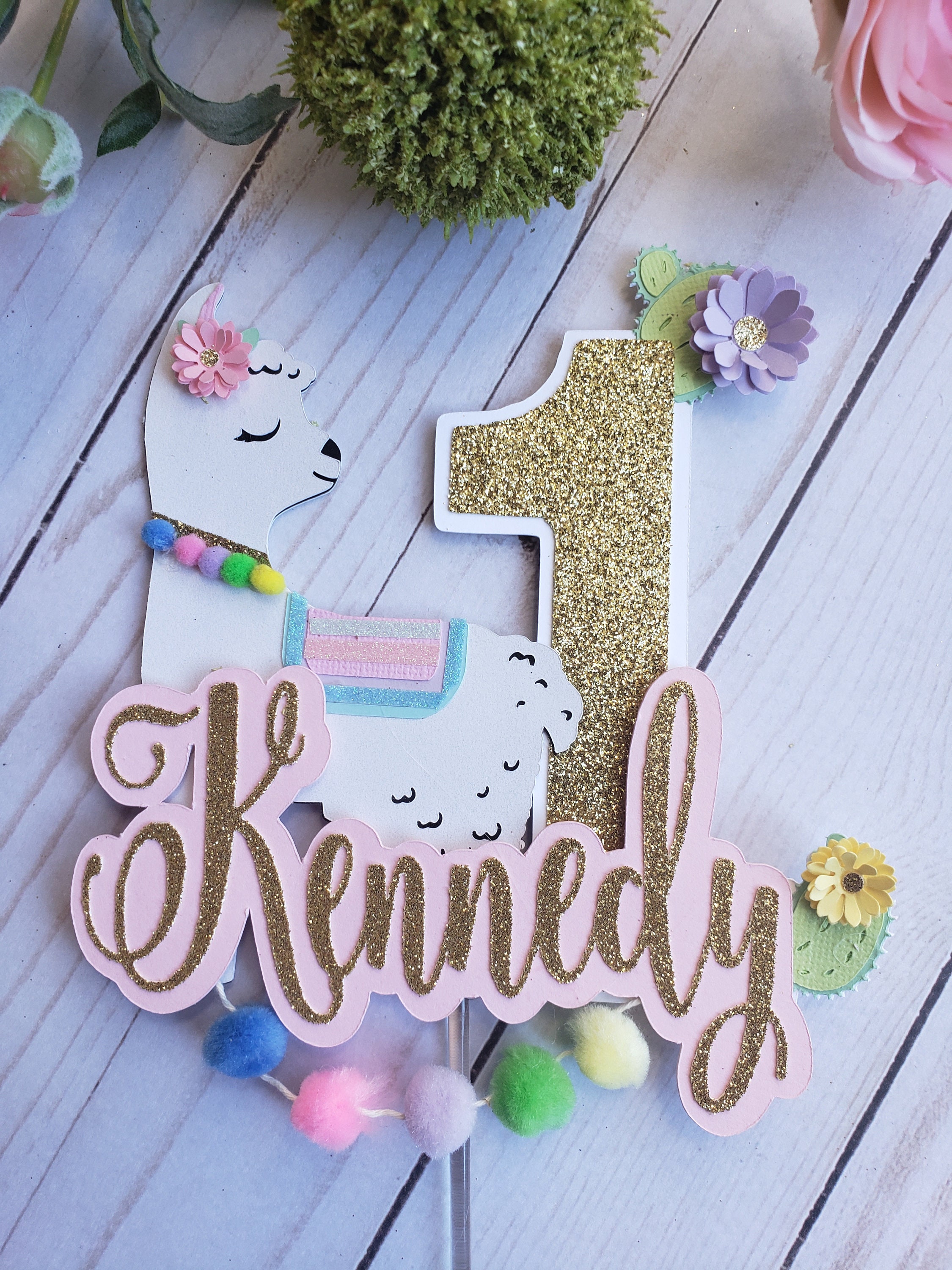 Llama Cake Topper, Llama Party Decorations, Llama Birthday Topper ...