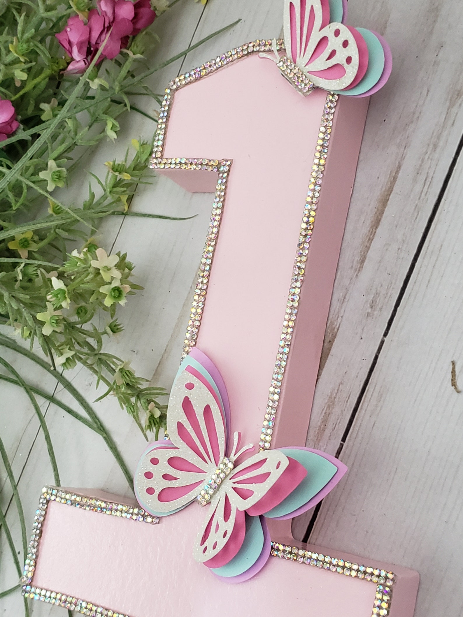 Number Photo Prop Butterfly Theme Party First Birthday Party - Etsy