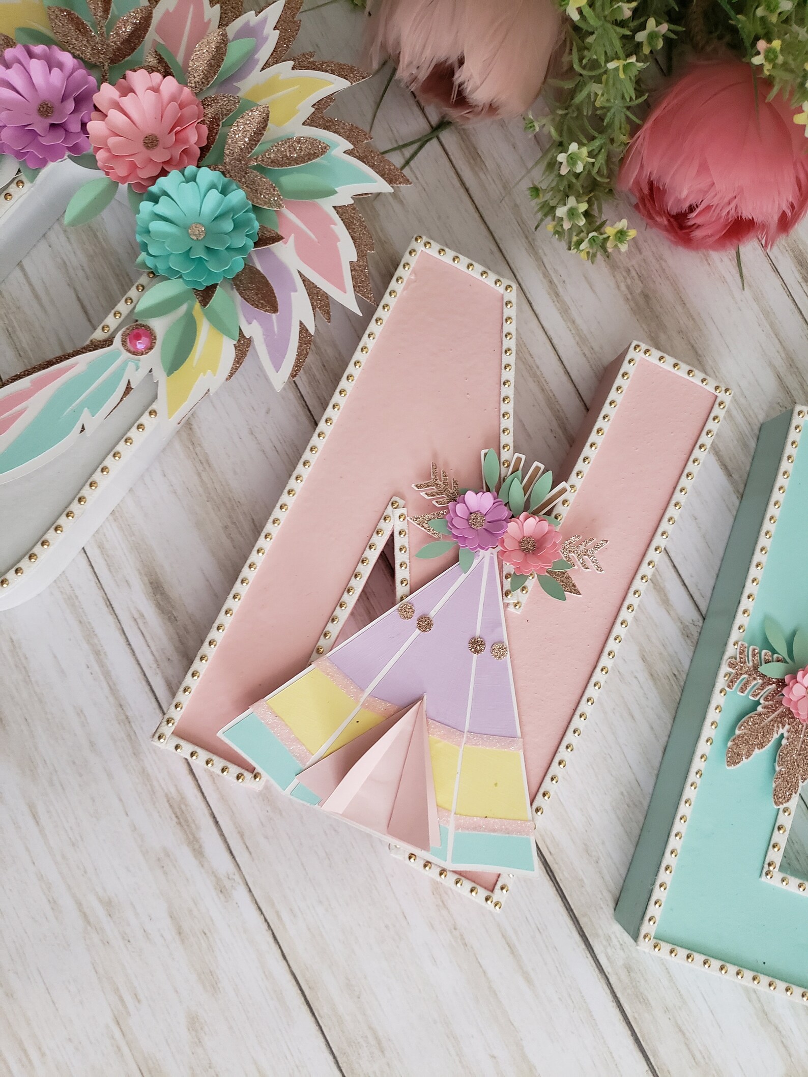 Boho ONE Letters Wild One Party Decorations Cake Smash Photo | Etsy