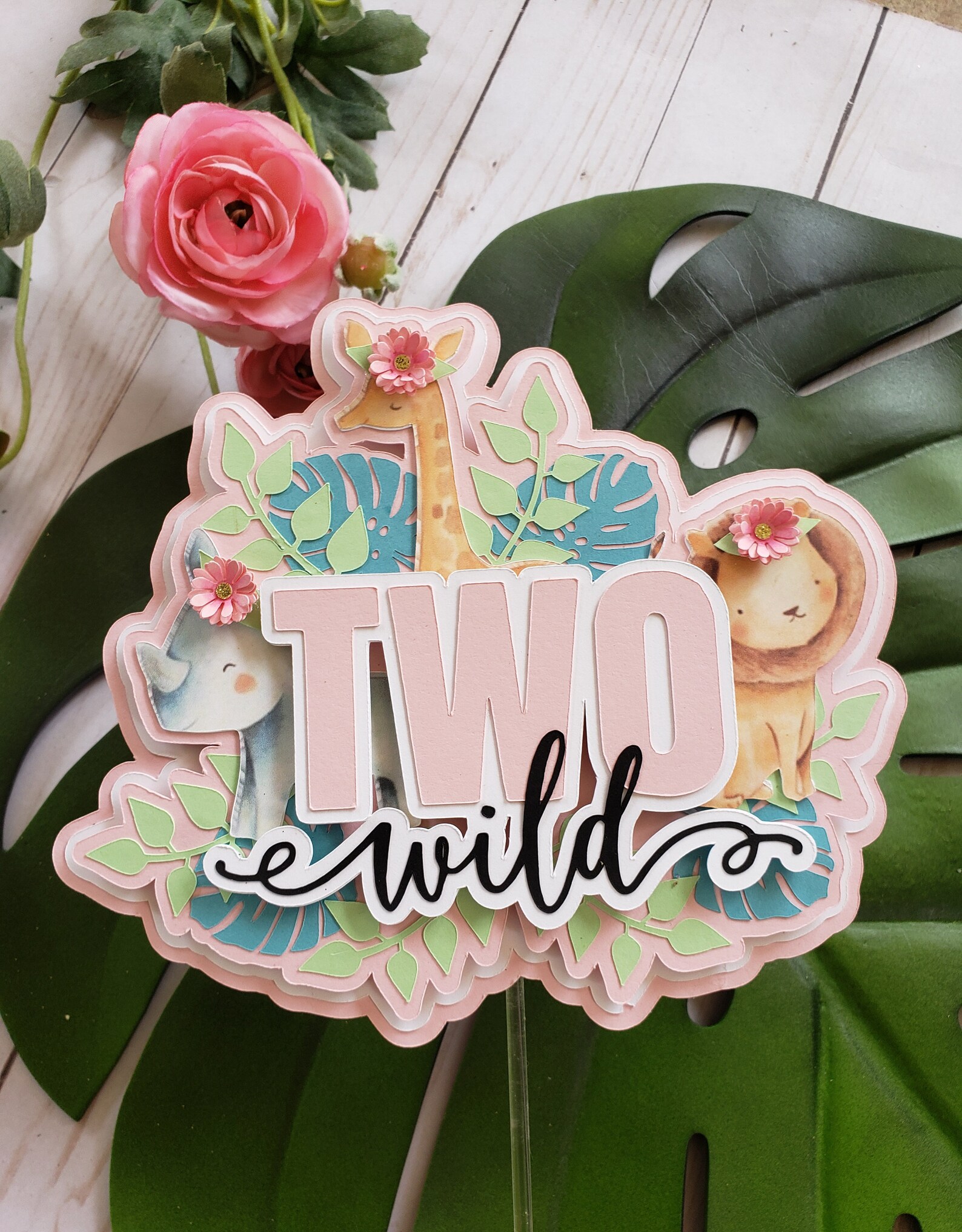 Two Wild Cake Topper, Safari Theme Party, Jungle Birthday Cake Topper ...