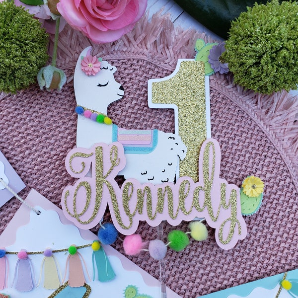 Llama and Cactus Cake Topper - Etsy