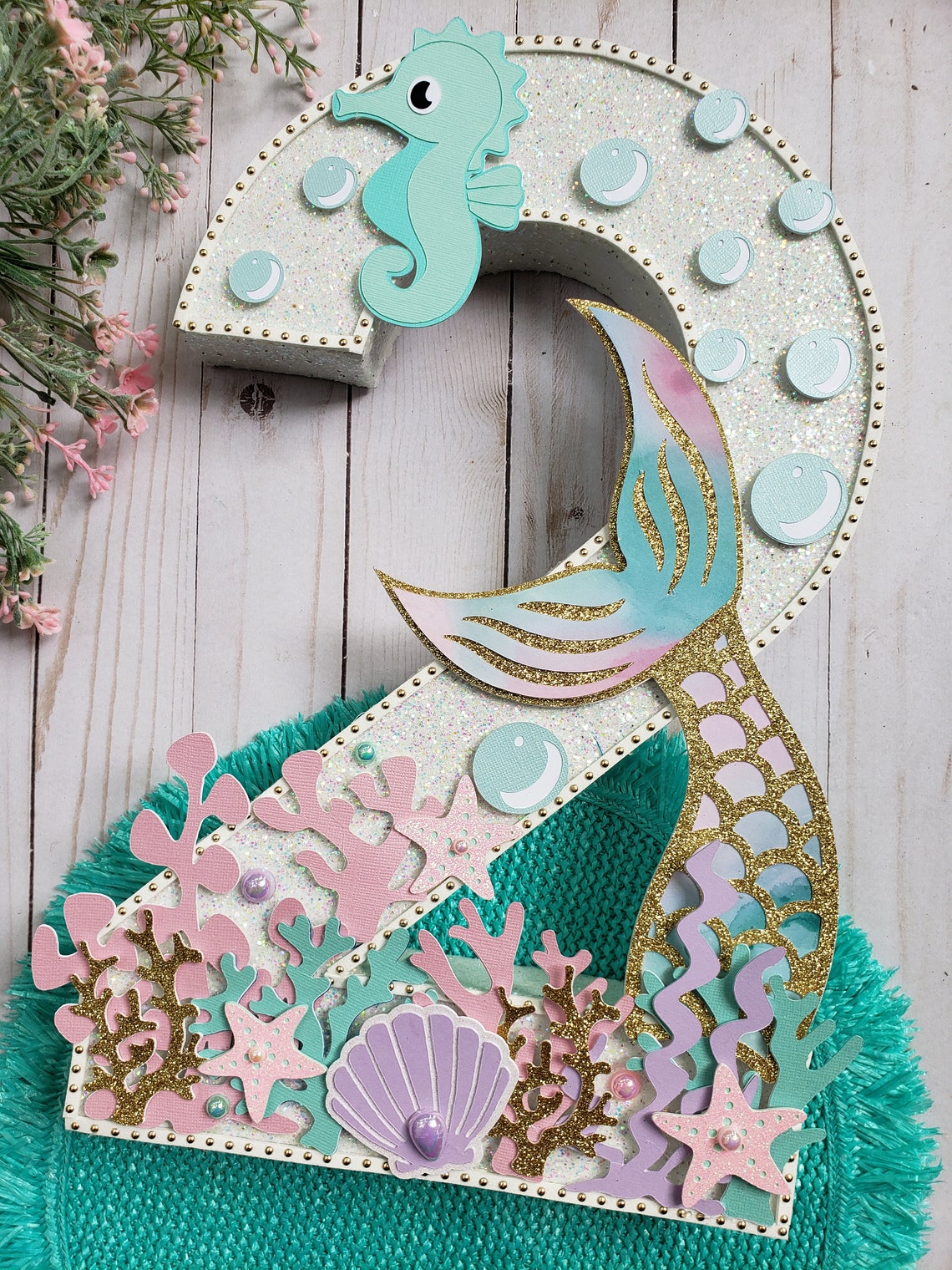 Mermaid 3D Number Mermaid Birthday Centerpiece Under the Sea - Etsy