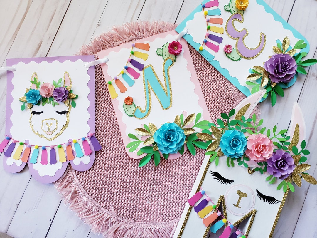 Llama High Chair Banner, Llama Party Banner, Llama Theme Birthday ...