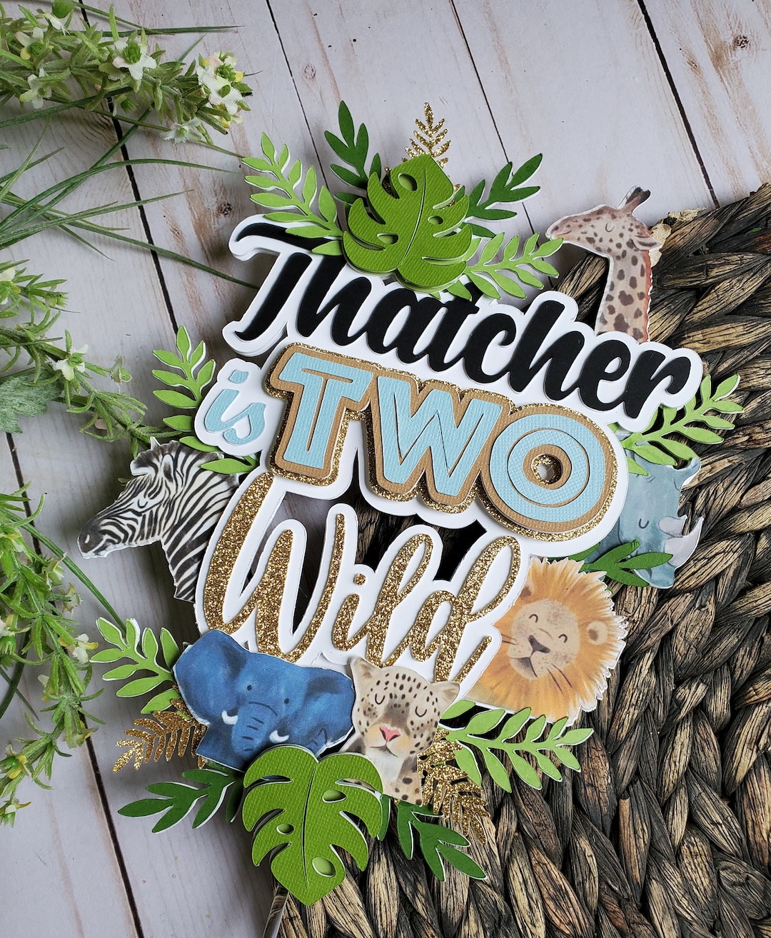 Personalised Jungle Safari Cake Topper. - Etsy