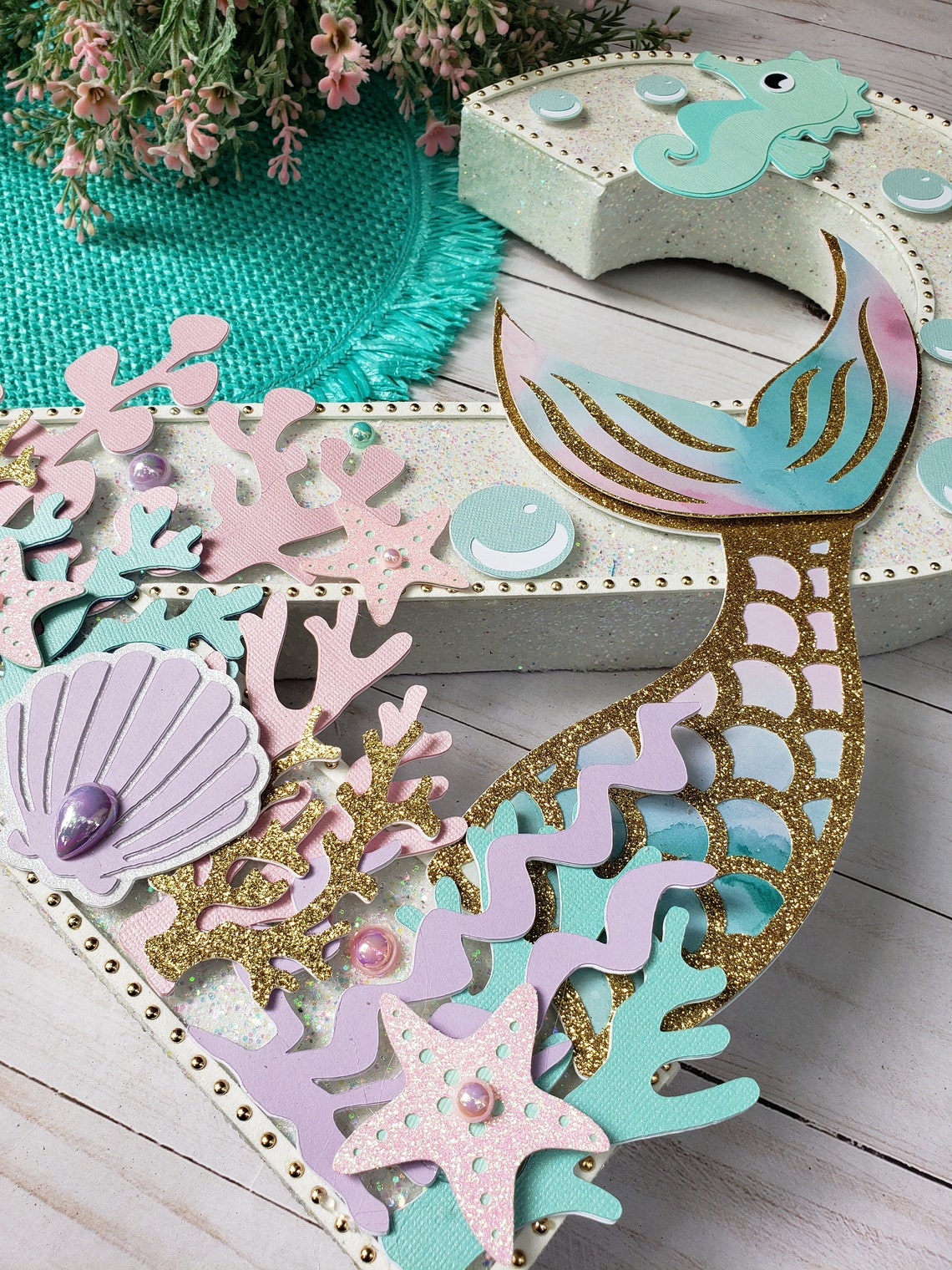 Mermaid 3D Number Mermaid Birthday Centerpiece Under the Sea - Etsy