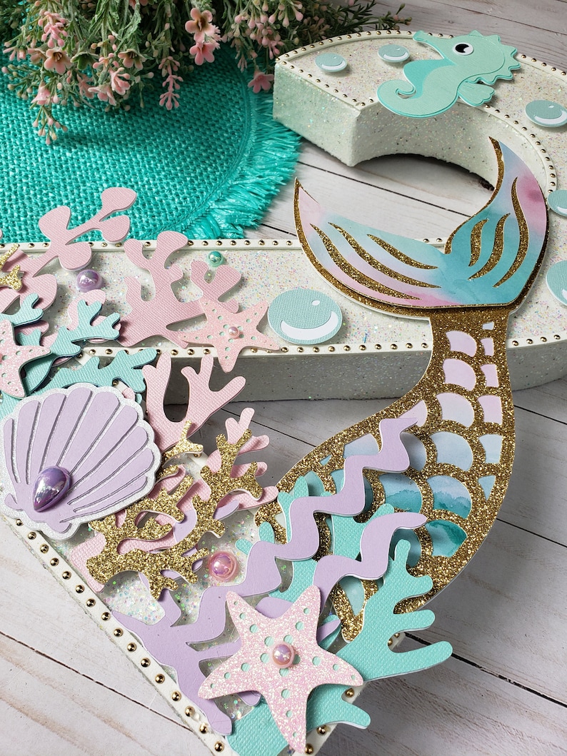 Mermaid 3D Number, Mermaid Birthday Centerpiece, Under the Sea ...