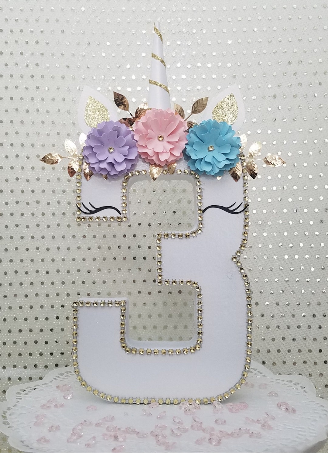 Unicorn Birthday Number, Unicorn Party, Personalized Gift, Gift for Her ...