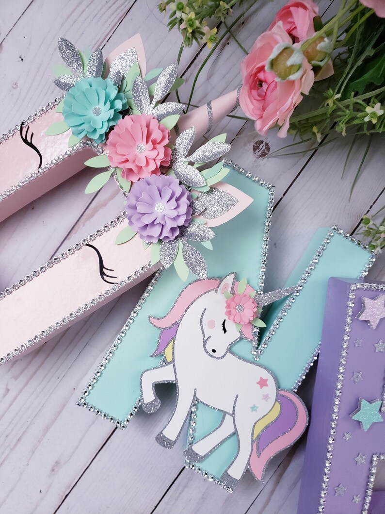 Unicorn One Letters Unicorn Theme ONE Letters Photo Prop - Etsy