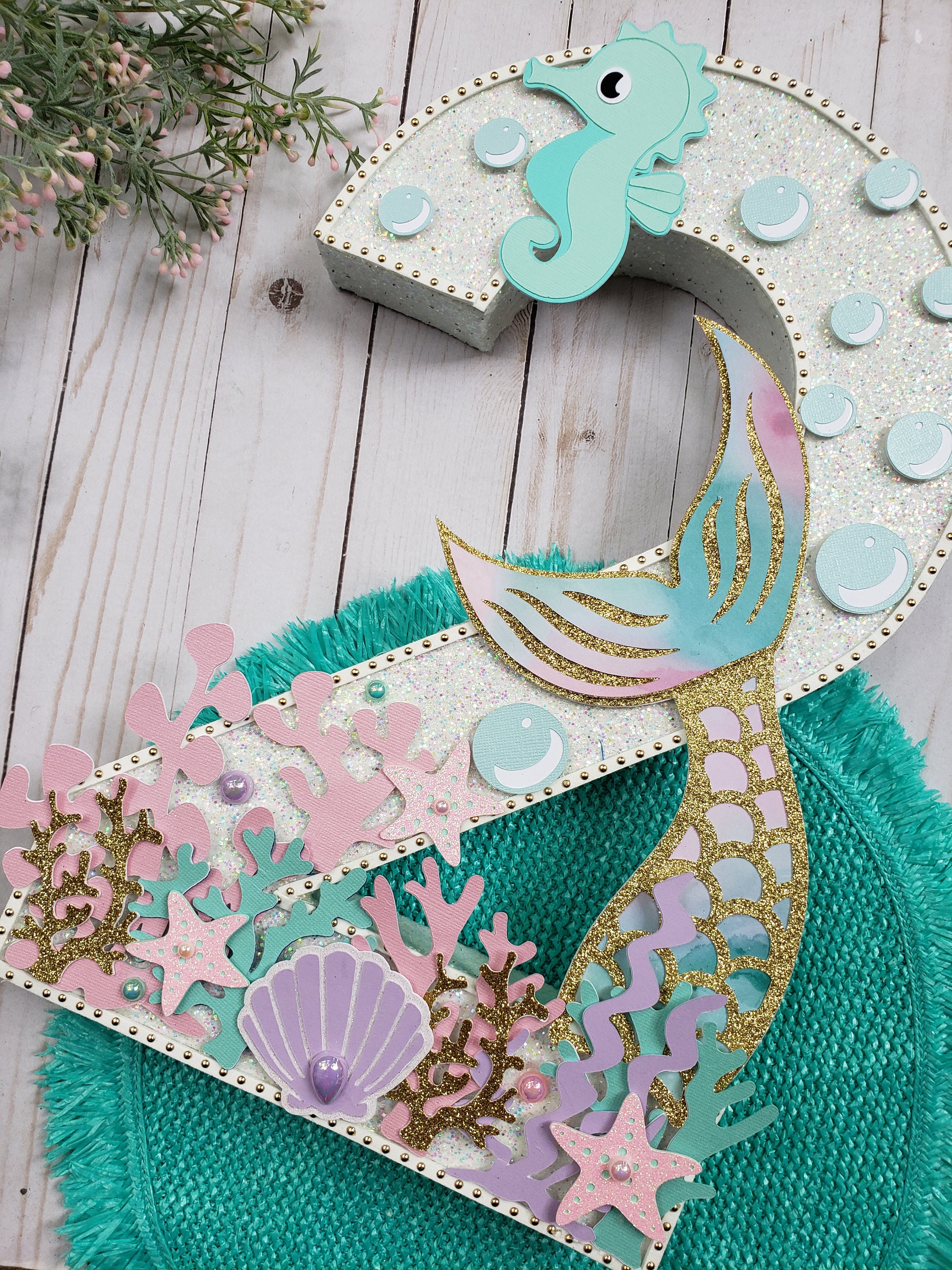 Mermaid 3D Number Mermaid Birthday Centerpiece Under the Sea - Etsy