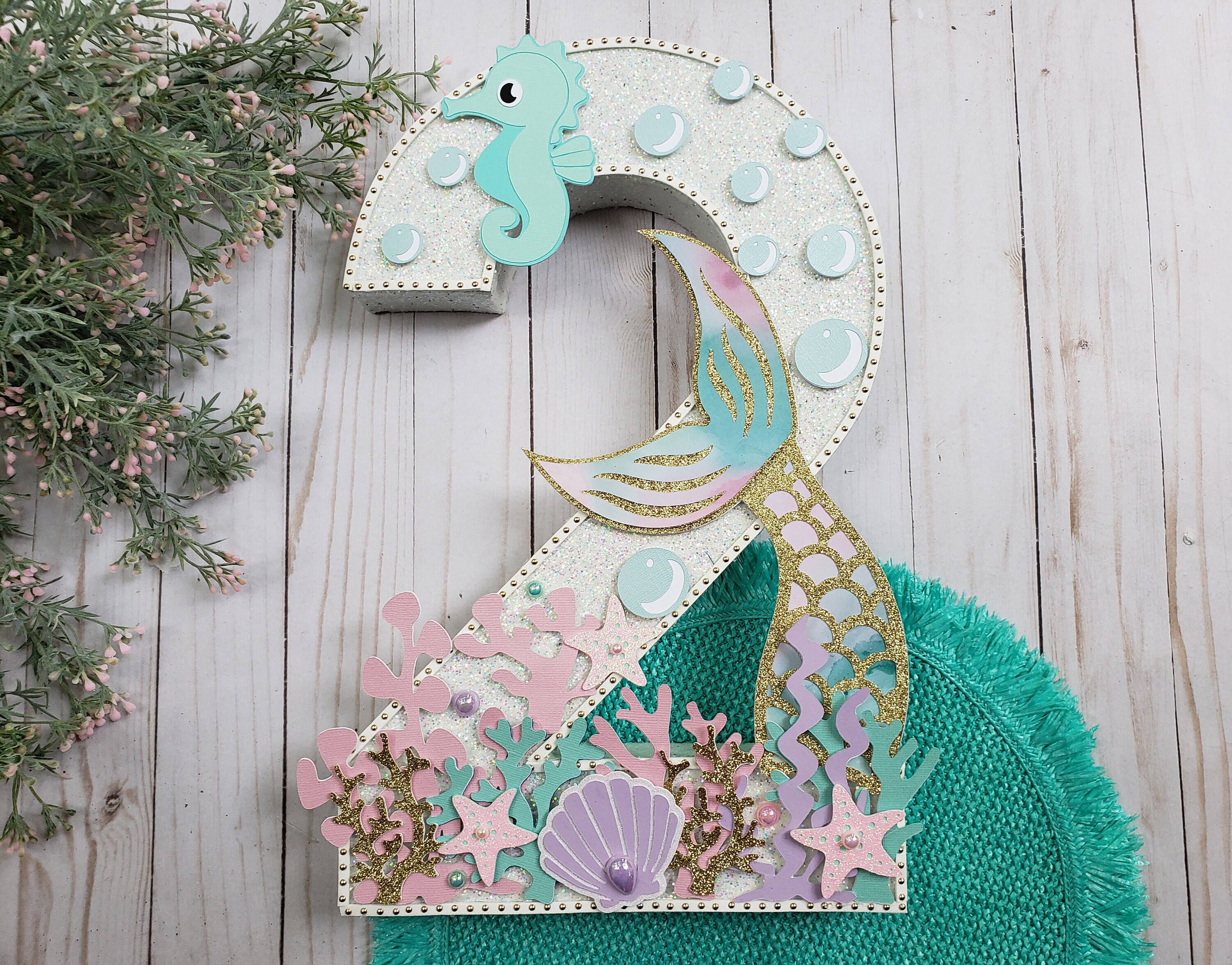 Mermaid 3D Number Mermaid Birthday Centerpiece Under the Sea - Etsy