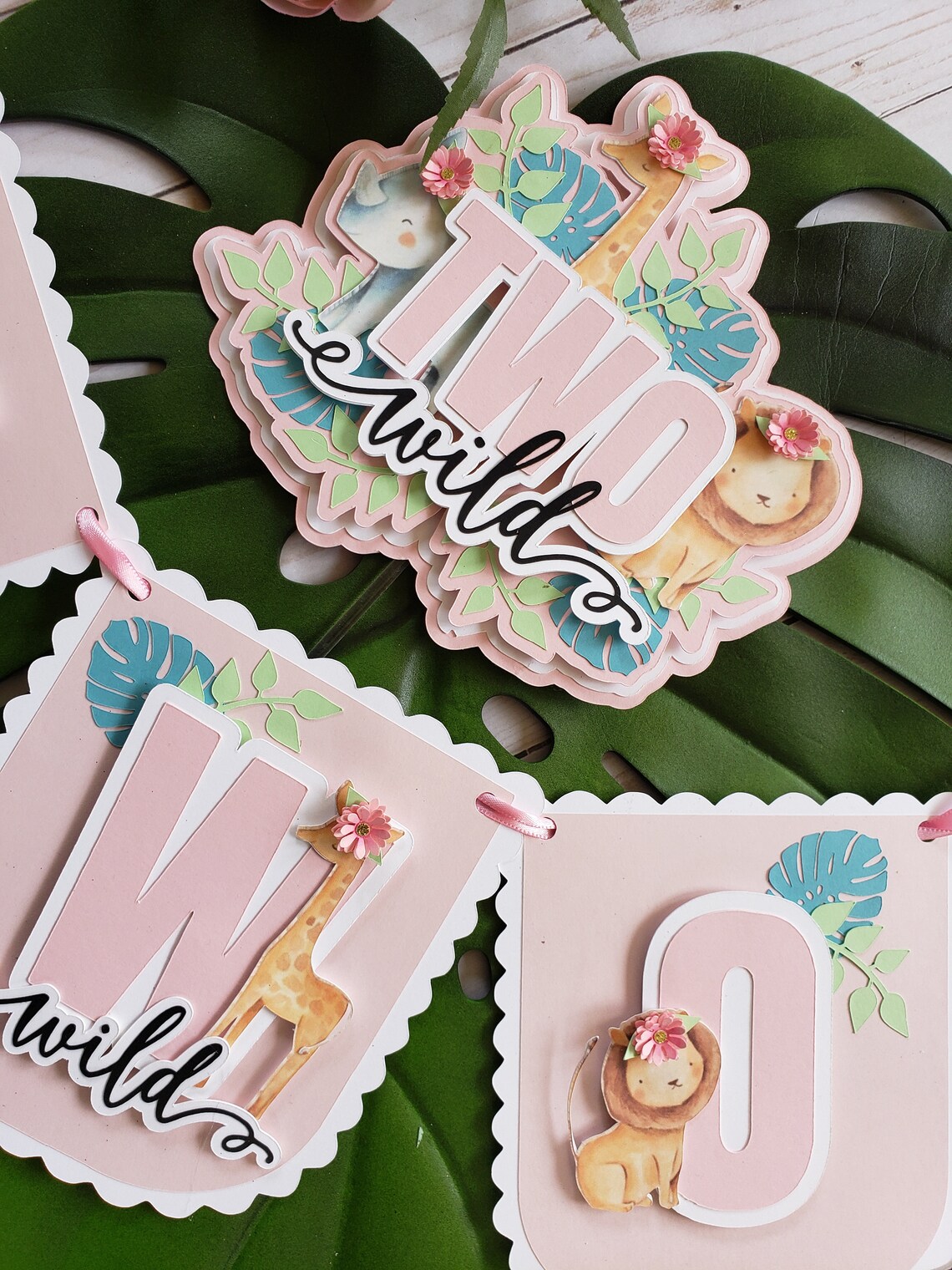 Two Wild Cake Topper, Safari Theme Party, Jungle Birthday Cake Topper ...