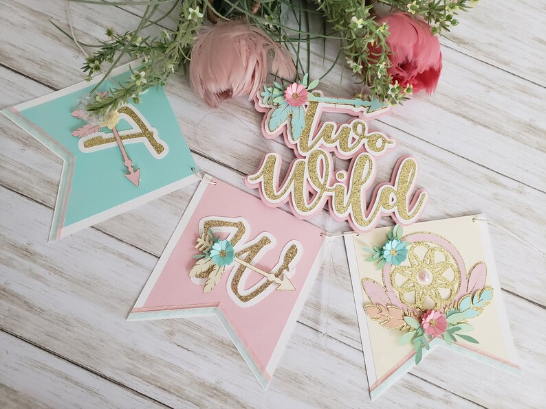 Tribal Boho Theme Banner Two Wild Party Banner Birthday - Etsy