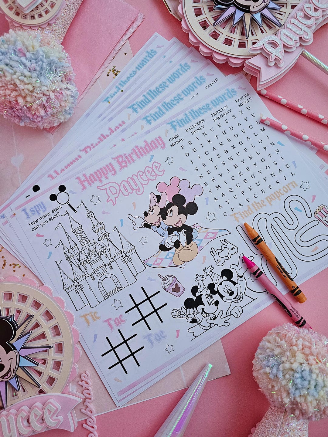 Disneyland Activity Sheets, Minnie Mouse Theme, Minnie Mouse Party ...