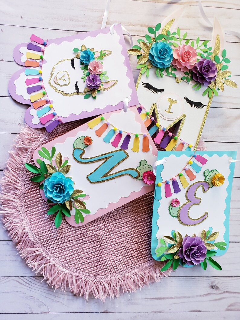 Llama High Chair Banner, Llama Party Banner, Llama Theme Birthday ...