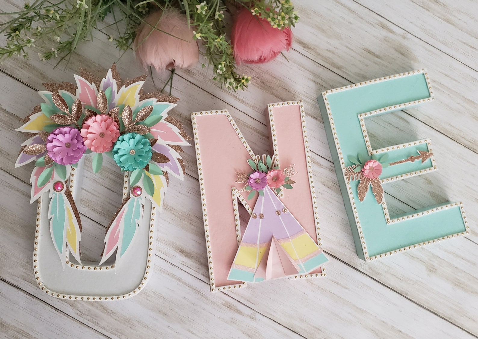 Boho ONE Letters Wild One Party Decorations Cake Smash Photo | Etsy