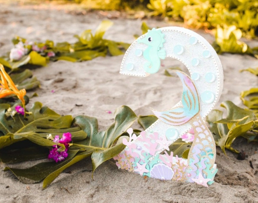 Mermaid 3D Number Mermaid Birthday Centerpiece Under the Sea - Etsy