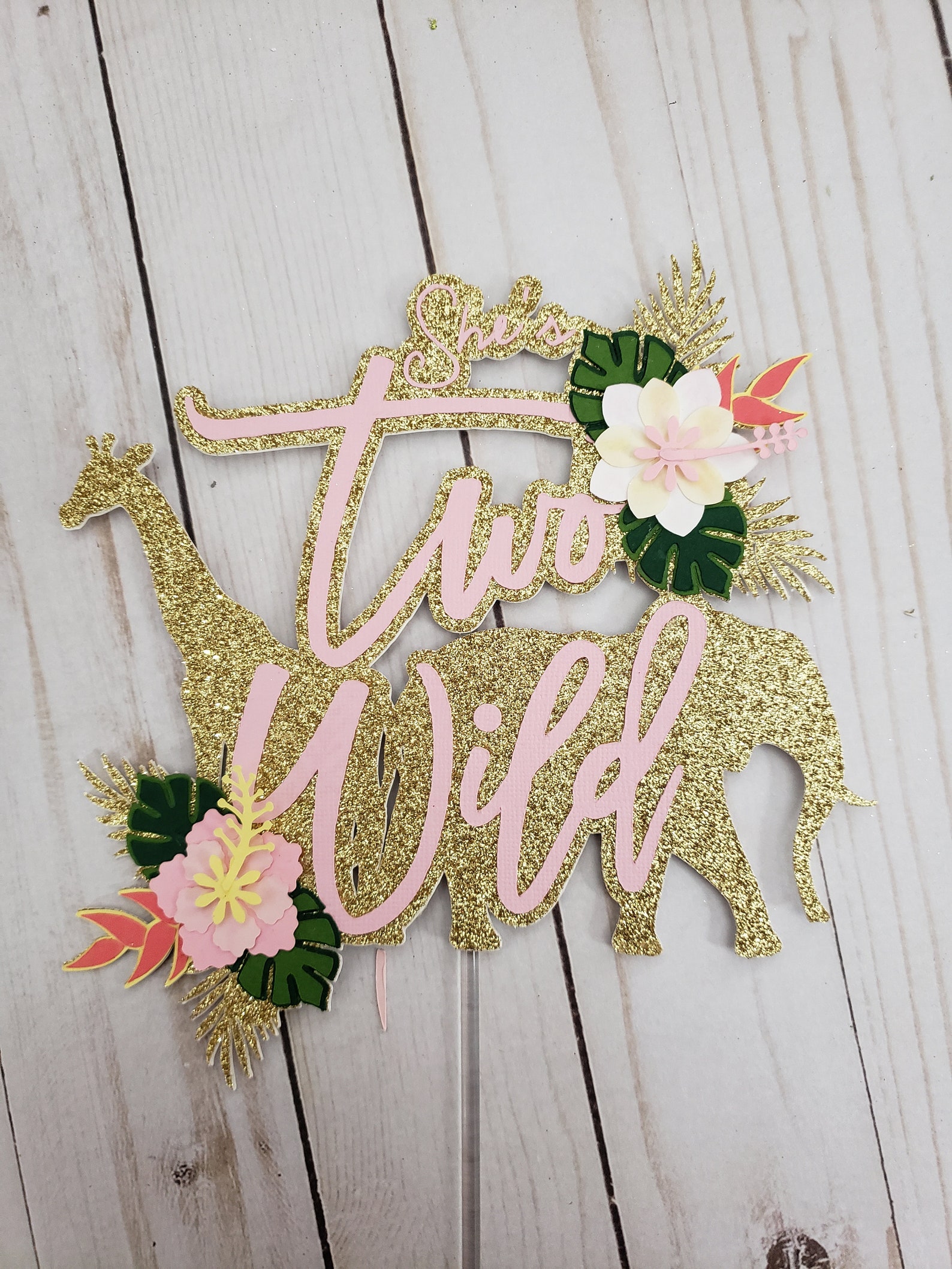 Safari Cake Topper Two Wild Cake Topper 2nd Birthday Cake | Etsy