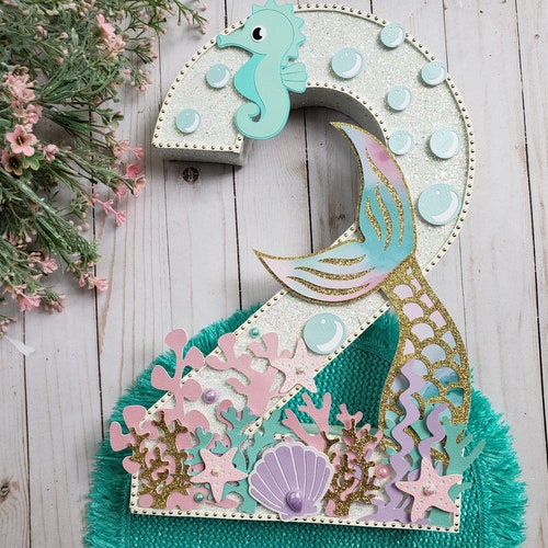 Mermaid 3D Number Mermaid Birthday Centerpiece Under the Sea | Etsy