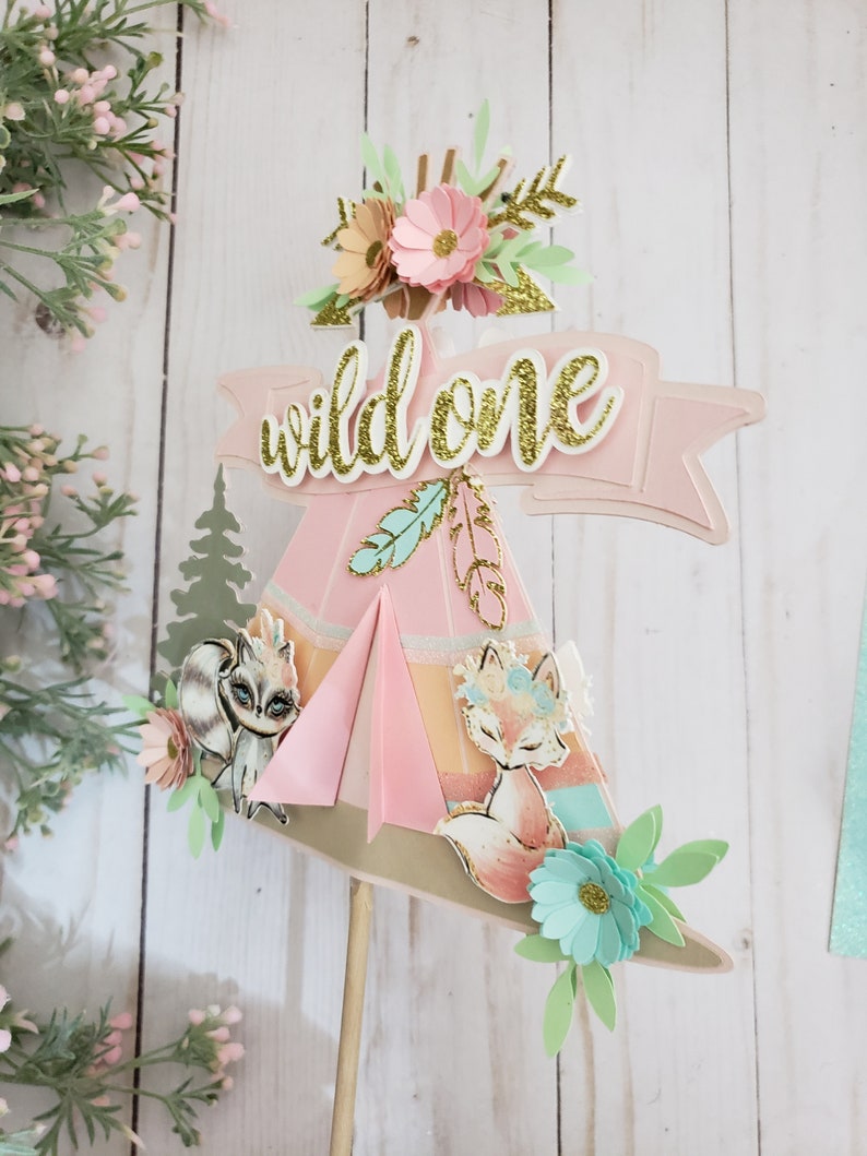 Boho Theme Teepee Cake Topper Boho First Birthday Boho Baby - Etsy