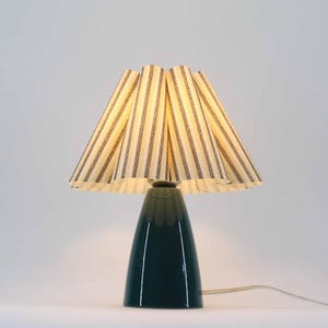 Handmade Khaki Striped Fabric Table Lamp - Ceramic Base-90# - Etsy