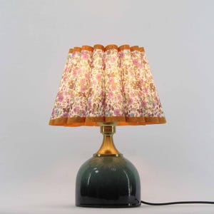 Handmade Purple Flower Pattern Lamp With Ceramic Base -121# - Etsy