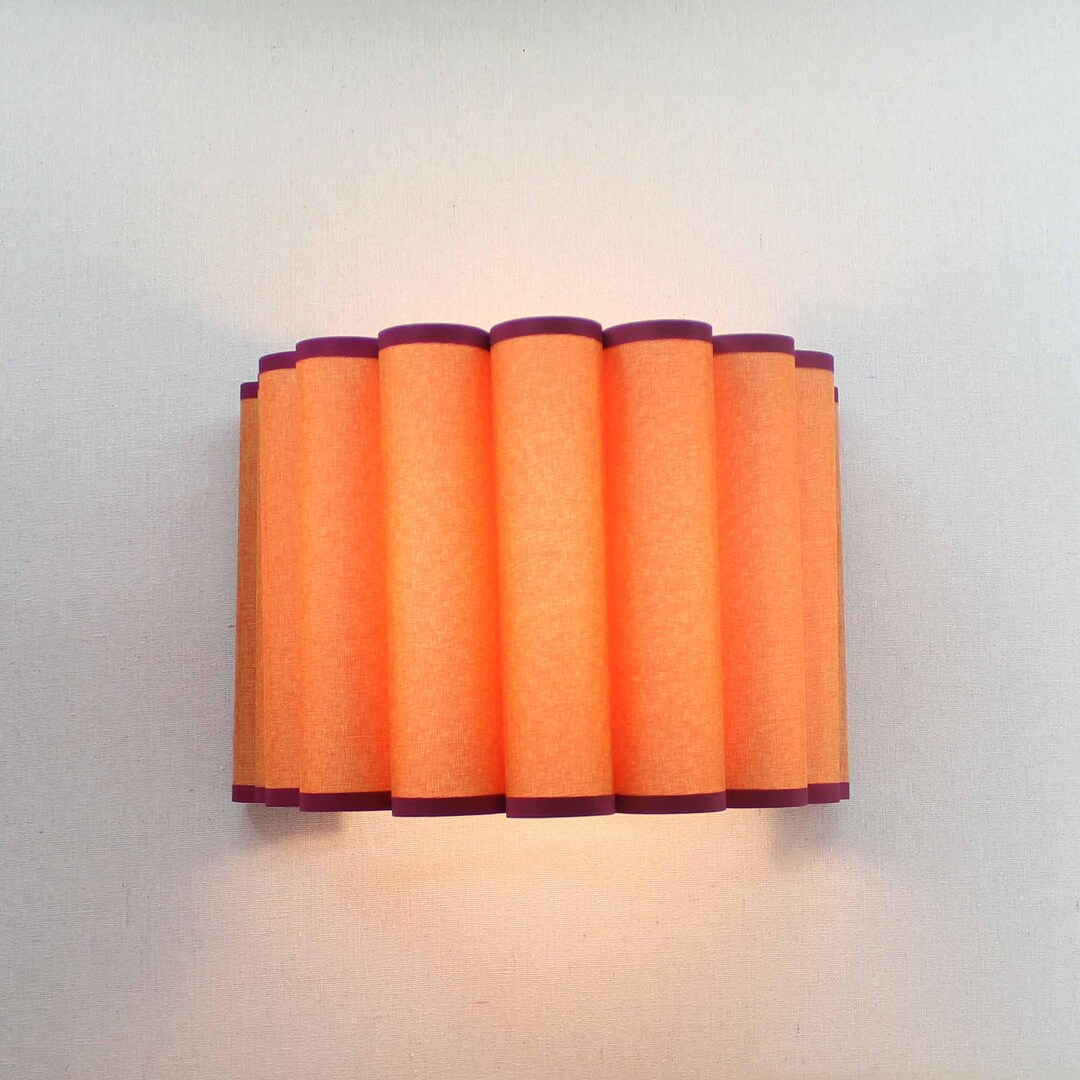 Handmade Candy Orange Fabric Scallop Wall Lamp - Modern Light Fixture ...