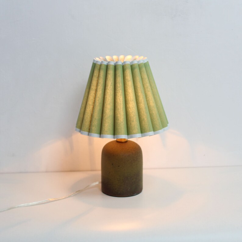 Duzy Handmade Green Fabric and Acrylic Pleated Lamp Shade for Home ...