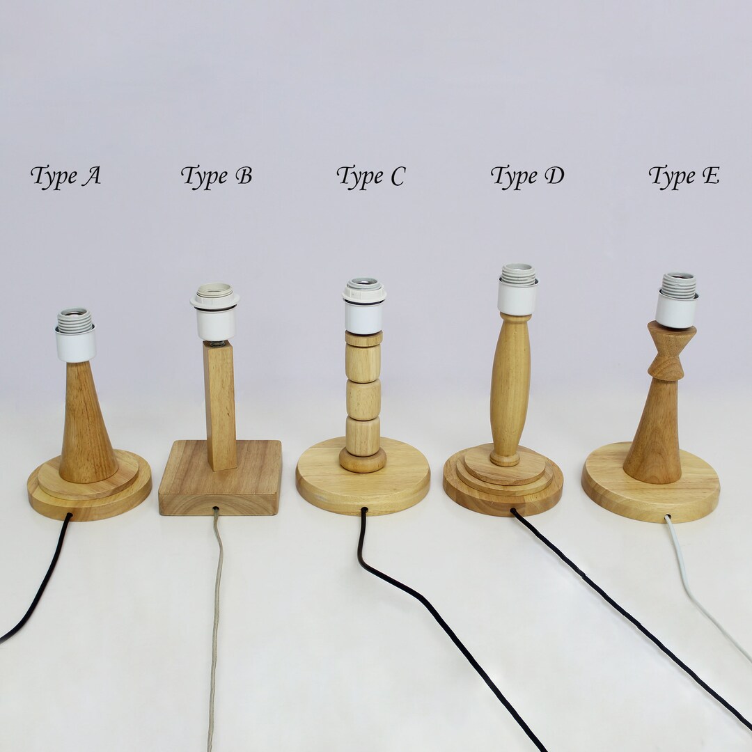 Duzy DIY Handmade Wooden Table Lamp Base With Switch Plug Cord for Home ...