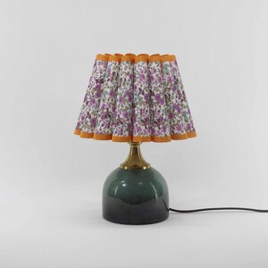 Handmade Purple Flower Pattern Lamp With Ceramic Base -121# - Etsy