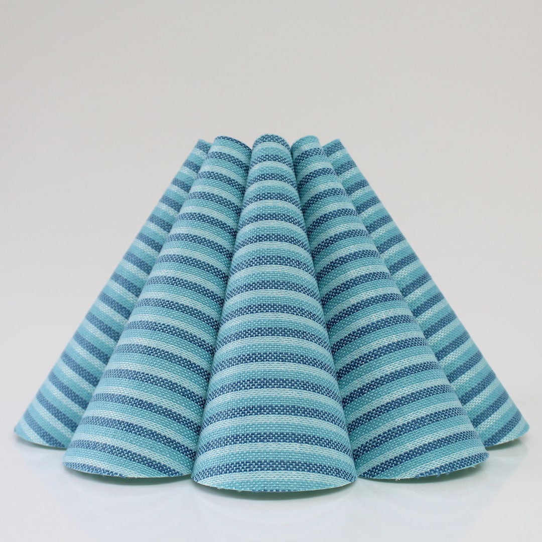 Handmade Lake Blue Striped Lampshade: Fabric & Acrylic, Custom Made,-89 ...