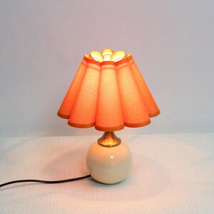 Duzy Handmade Scallop Shape Candy Orange Fabric and Ceramic Base Table ...