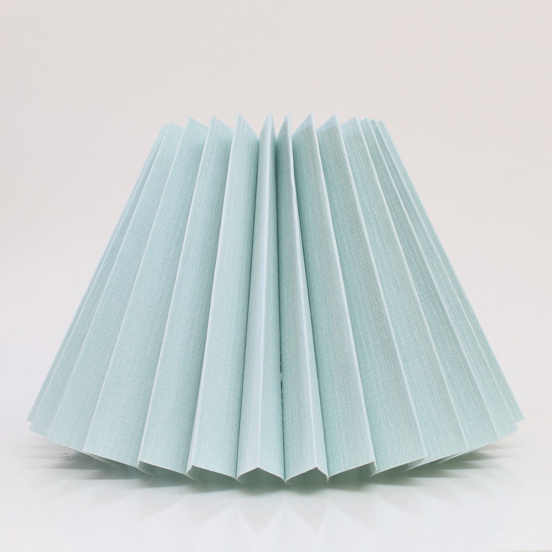 Handmade Light Blue Pleated Table Lamp With Ceramic Base - Etsy