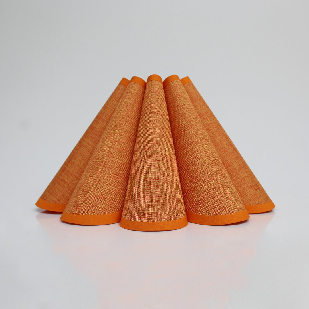 Handmade Candy Orange Pleated Lampshade: Cotton Linen Acrylic - Etsy
