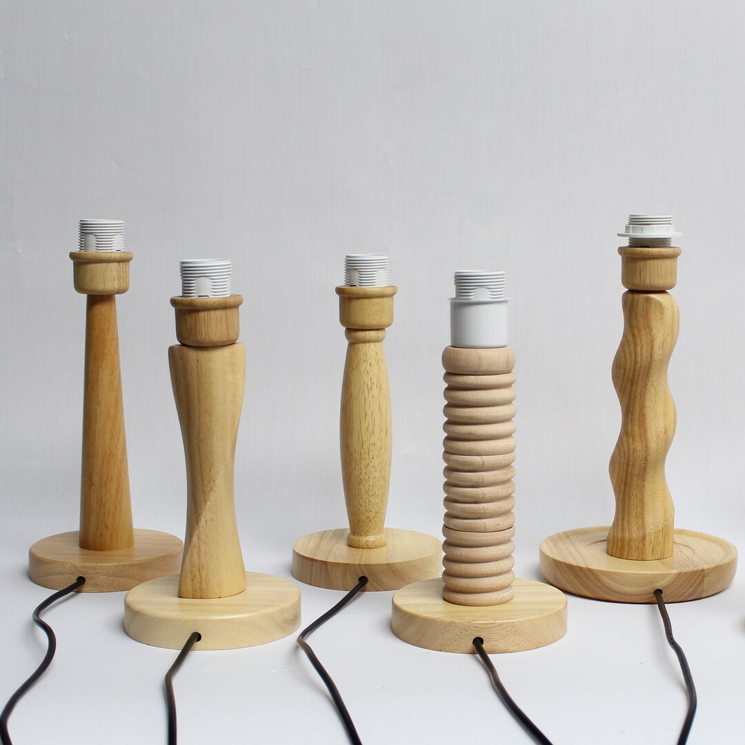 Duzy Handmade Wooden Lamp Base With Switch Plug Cord for Home ...