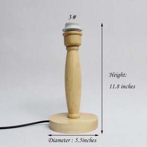 Duzy Handmade Wooden Lamp Base With Switch Plug Cord for Home ...