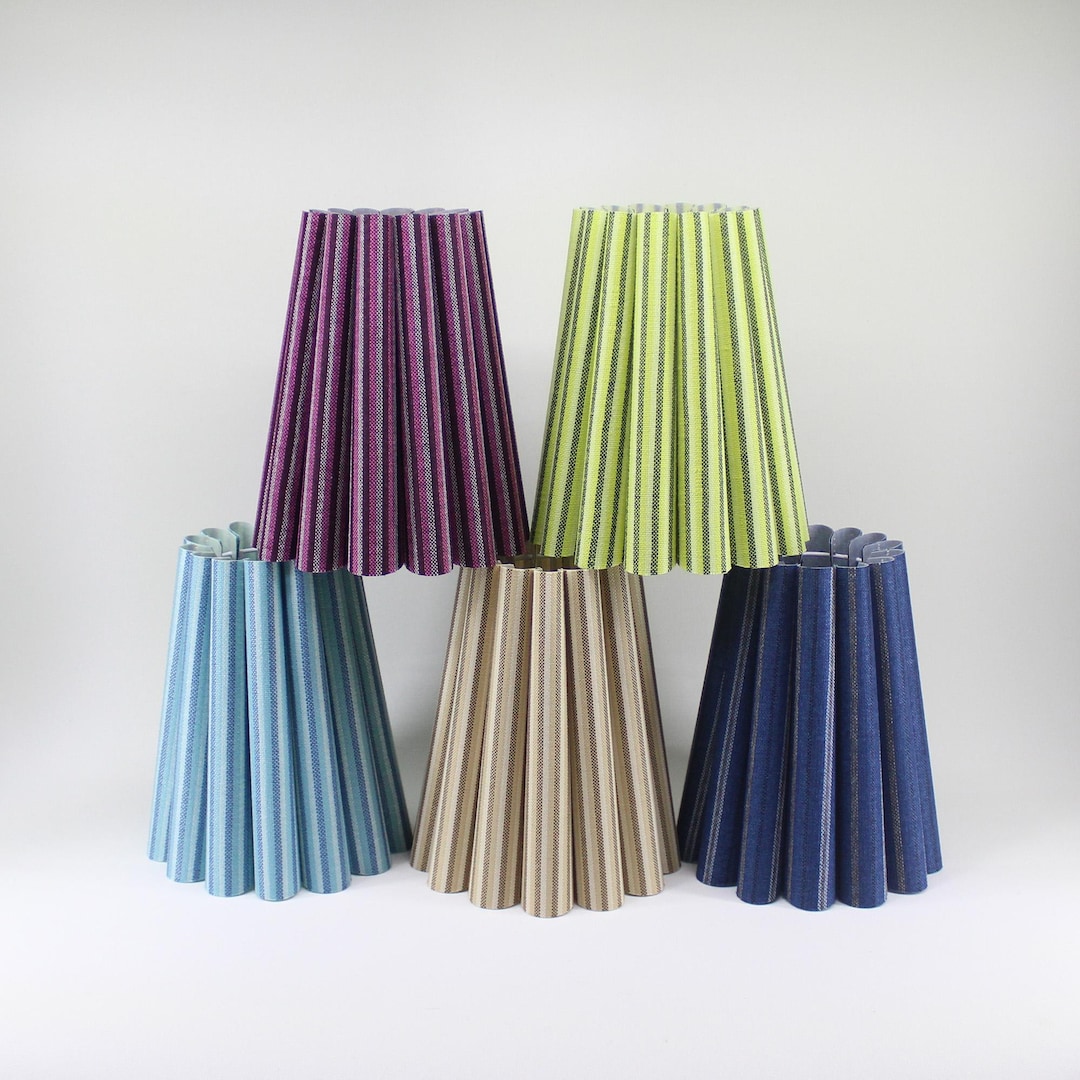 Handmade Stripe Fabric Lampshade: Customizable Acrylic Shade, E26/E27 ...