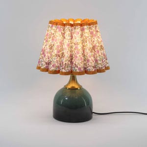 Handmade Purple Flower Pattern Lamp With Ceramic Base -121# - Etsy