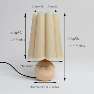 Duzy Handmade Khaki Cotton Linen With Beige Trim Table Lamp for Home ...