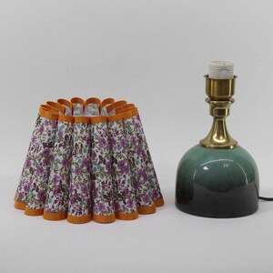 Handmade Purple Flower Pattern Lamp With Ceramic Base -121# - Etsy