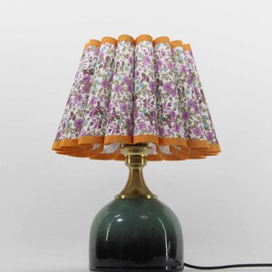Handmade Purple Flower Pattern Lamp With Ceramic Base -121# - Etsy
